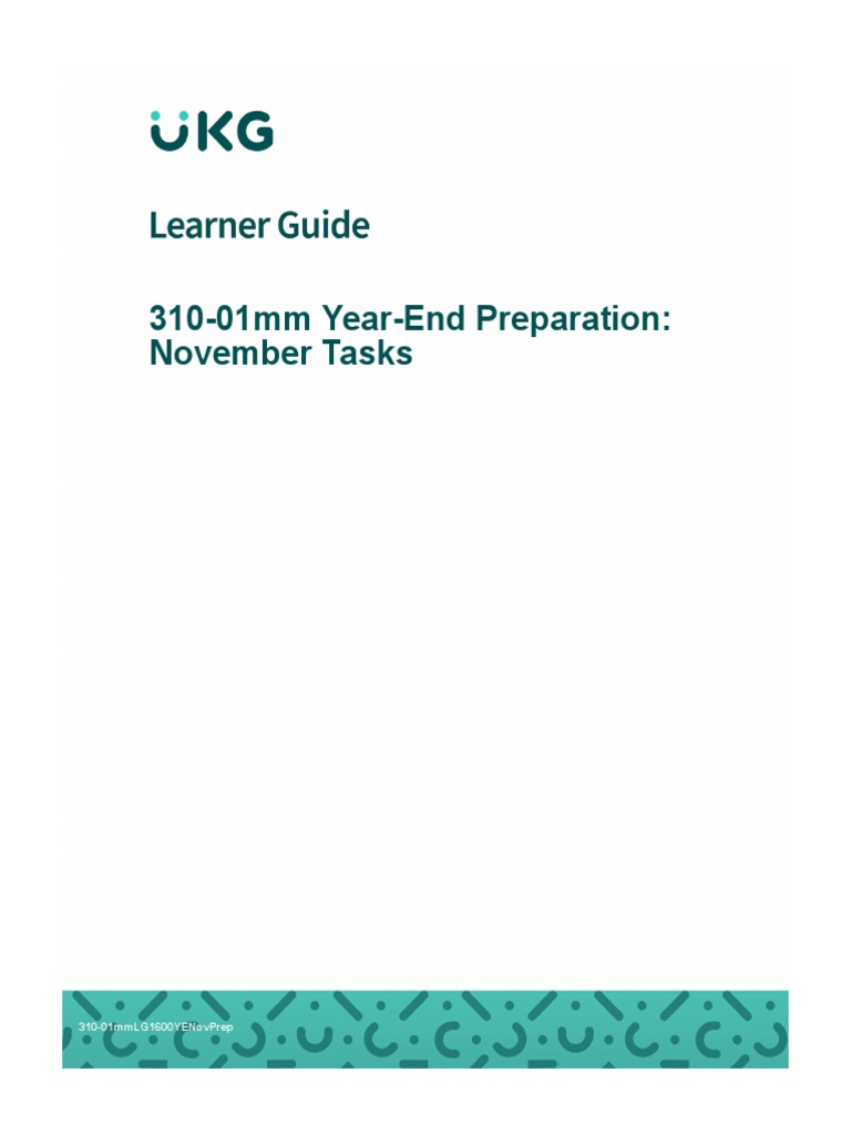 Ukg Year-End Preparation-November Task | PDF | Irs Tax Forms | Payroll
