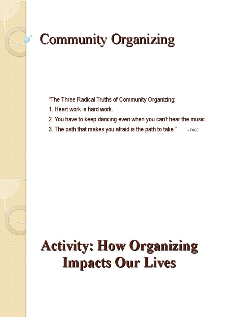 Essentials of Community Organizing | PDF | Community Organizing | Community