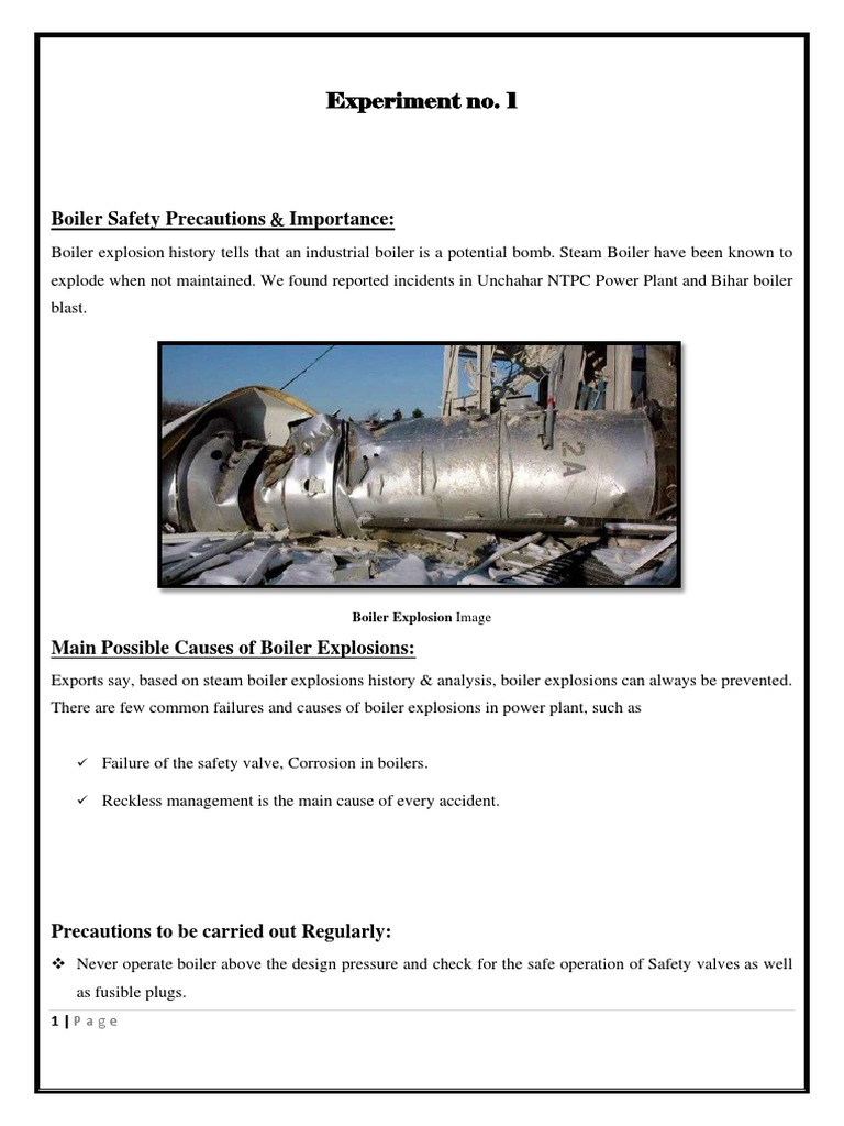 Boiler Lab Safety Precaution 1 | PDF | Valve | Boiler