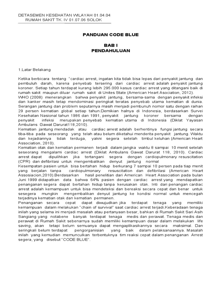 Pedoman Kode Biru (code blue) | PDF