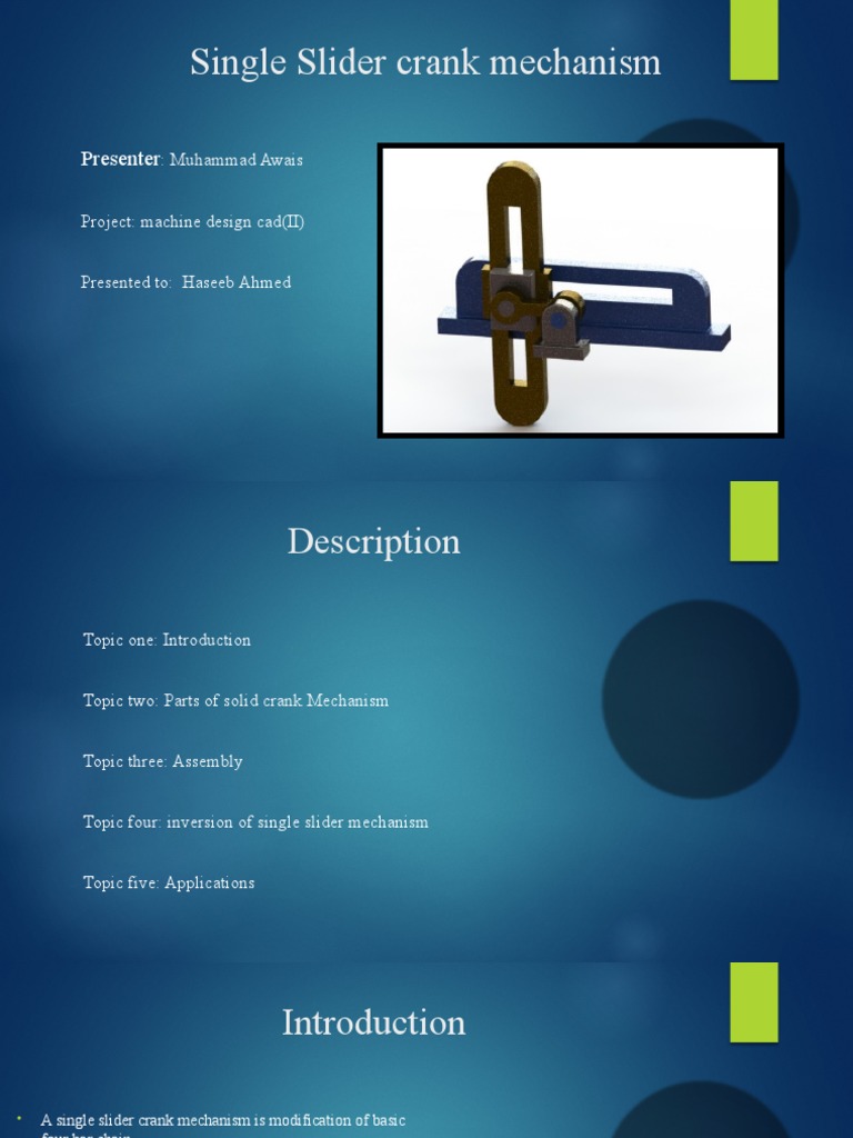 Single Slider Crank Mechanism 1 | PDF | Engines | Piston