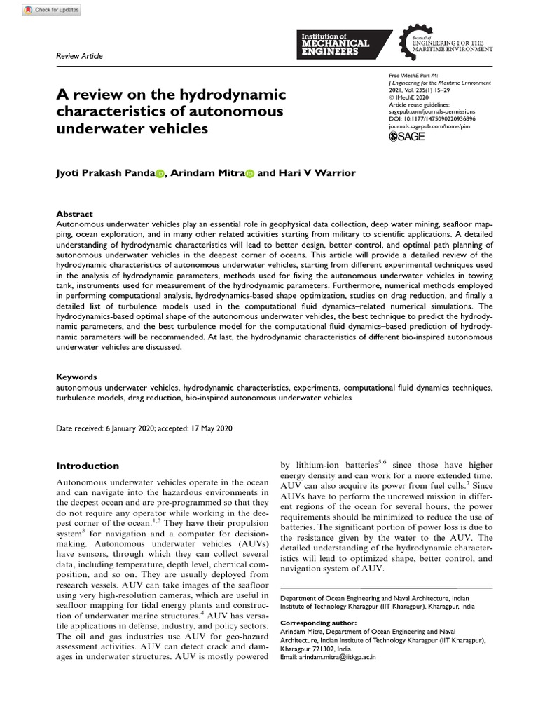 Hydrodynamics of Autonomous Underwater Vehicles | PDF | Fluid Dynamics ...