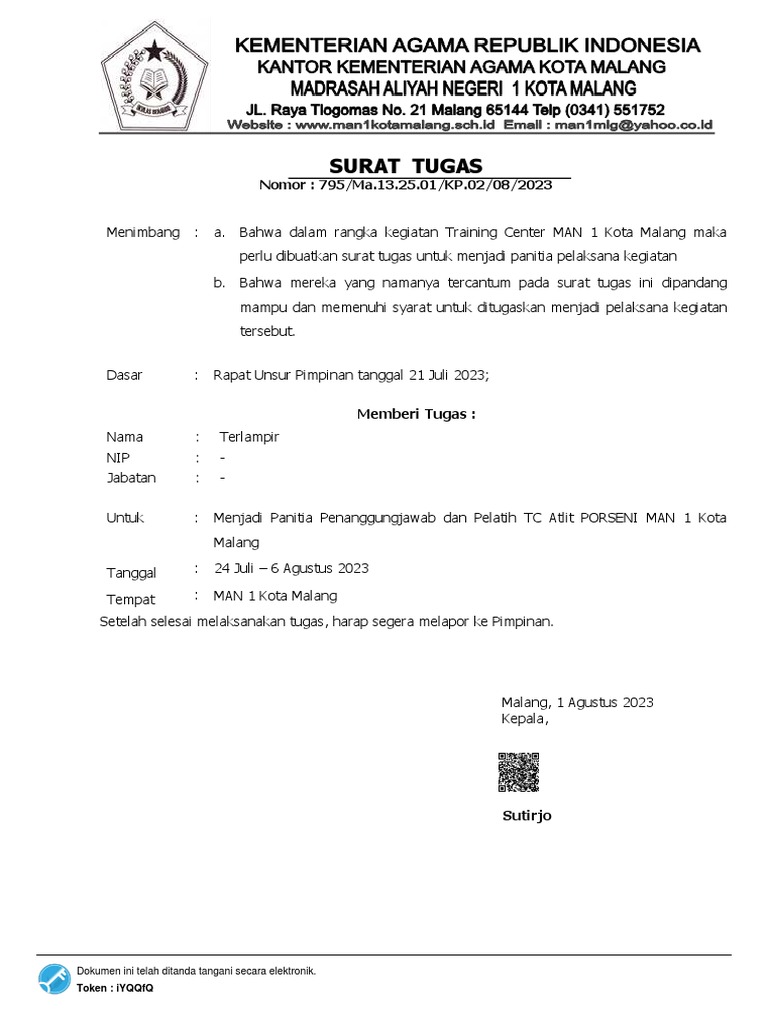 Contoh Surat Perizinan Porseni 2023 Pdf