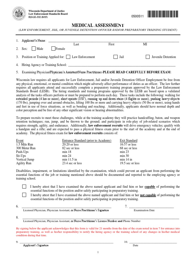 Medical Assessment Form Template | PDF | Physician | Nursing