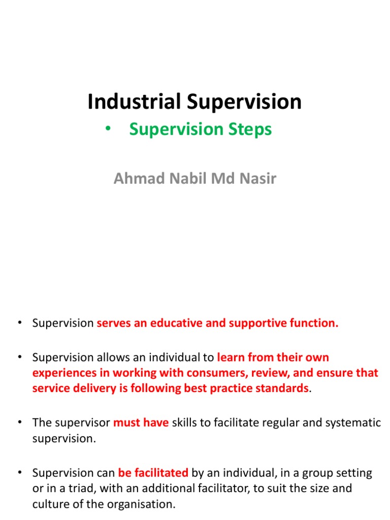 Industrial Supervision - Supervision Steps | PDF
