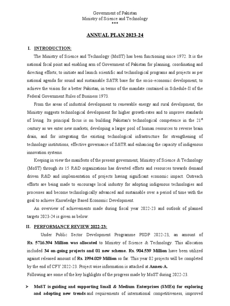 Annual Plan (2023-24) | PDF