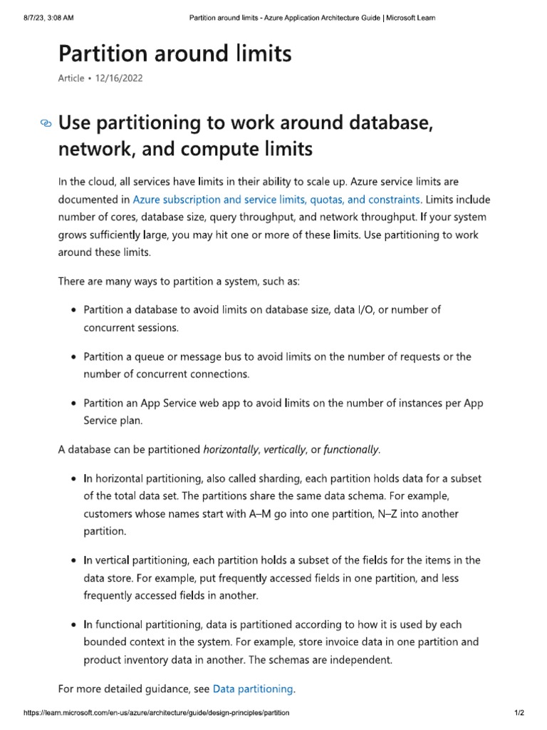 Partition Around Limits | PDF
