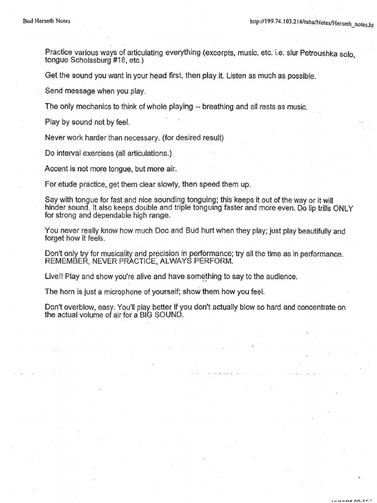 Herseth Masterclass Notes | PDF