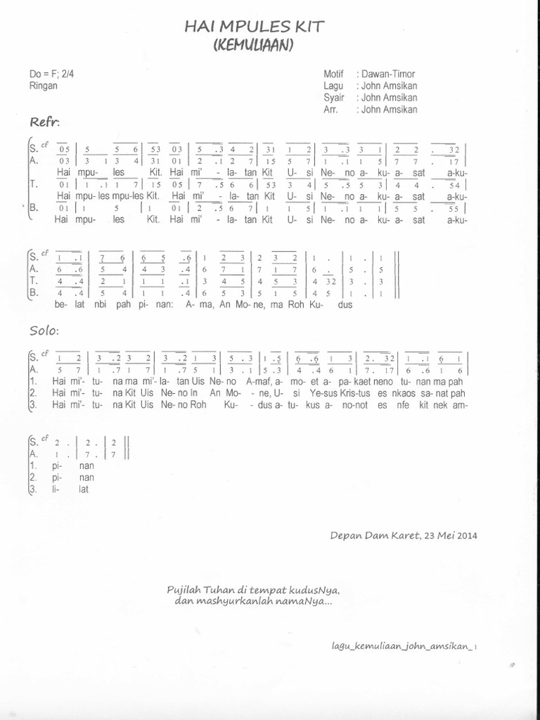 Lagu GLORIA HAI MPULES KIT | PDF