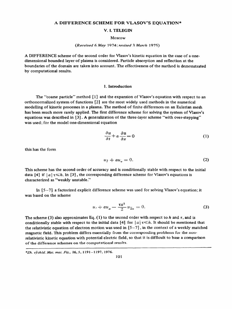Zh. Vychisl. Mat. Mat. Fiz | PDF | Plasma (Physics) | Equations