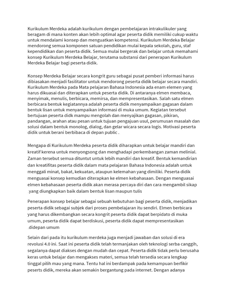 Teks Pidato Kurikulum Merdeka | PDF | Karier & Perkembangan
