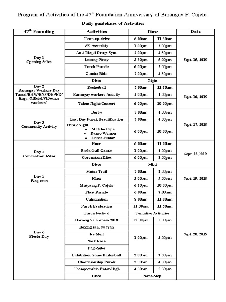 Project Proposal Fiesta | Download Free PDF | Parade | Walking Events