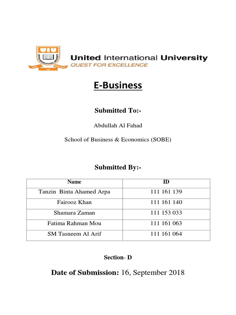 E-Business Report PDF | PDF | E Commerce | Subscription Business Model