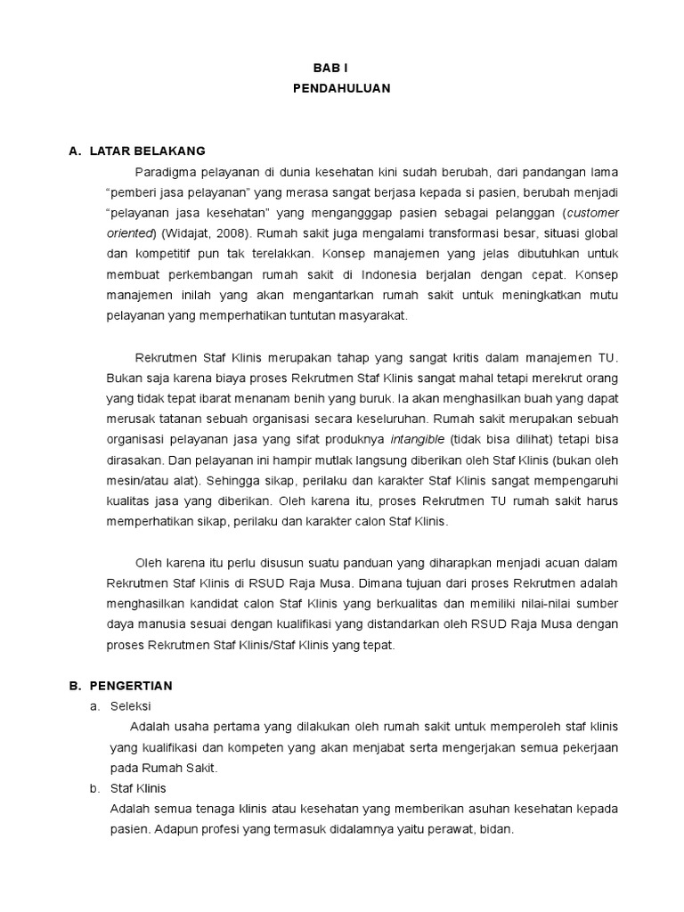 Panduan Rekrutmen Staf Klinis | PDF