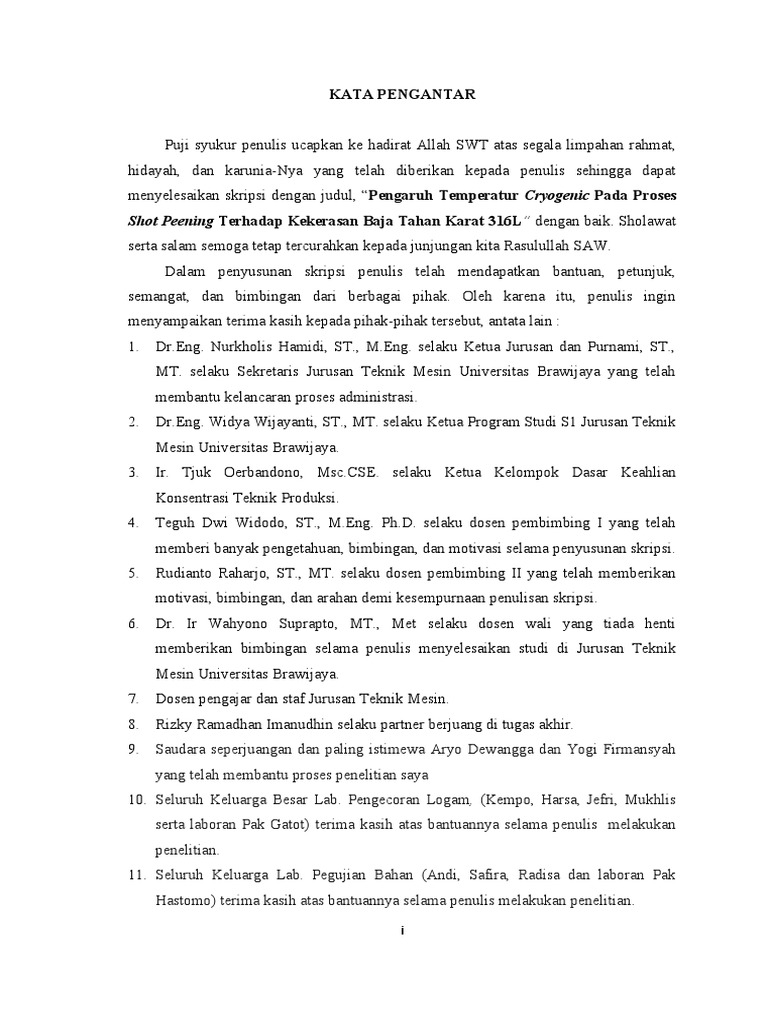 Kata Pengantar, Daftar Isi, Daftar Tabel, Daftar Gambar, Daftar Lampiran, Ringkasan, Summary ...