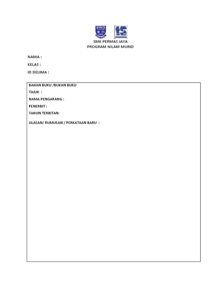 Borang Nilam 2022 1 Pdf