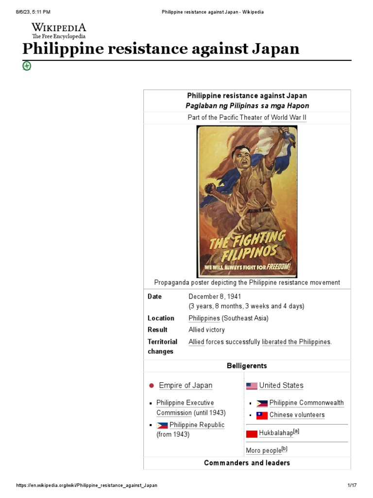 Philippine Resistance Against Japan - Wikipedia | Download Free PDF ...