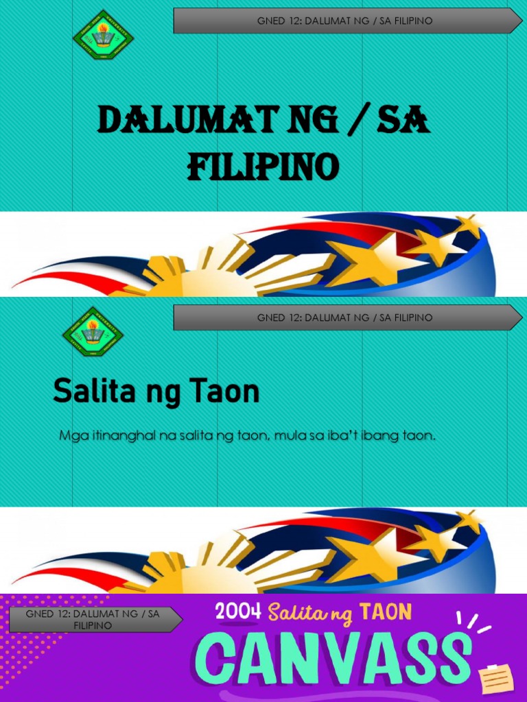 Gned 12 ( Salita Ng Taon ) | PDF
