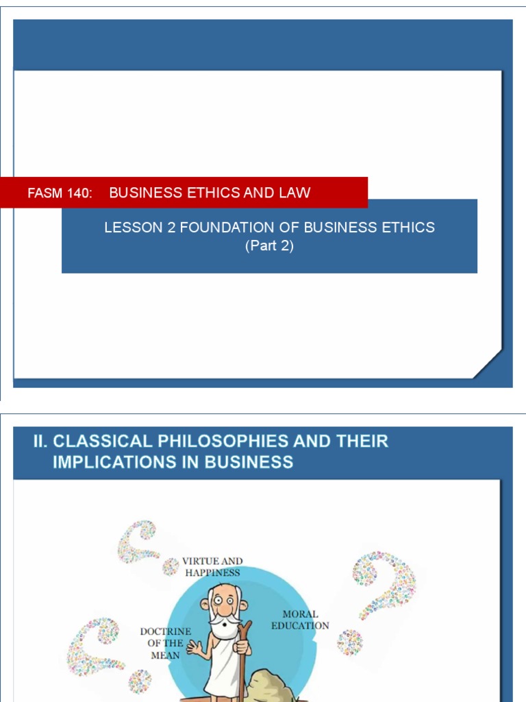 FASM 140 Lesson 2 Foundation of Business Ethics Part 2 | PDF