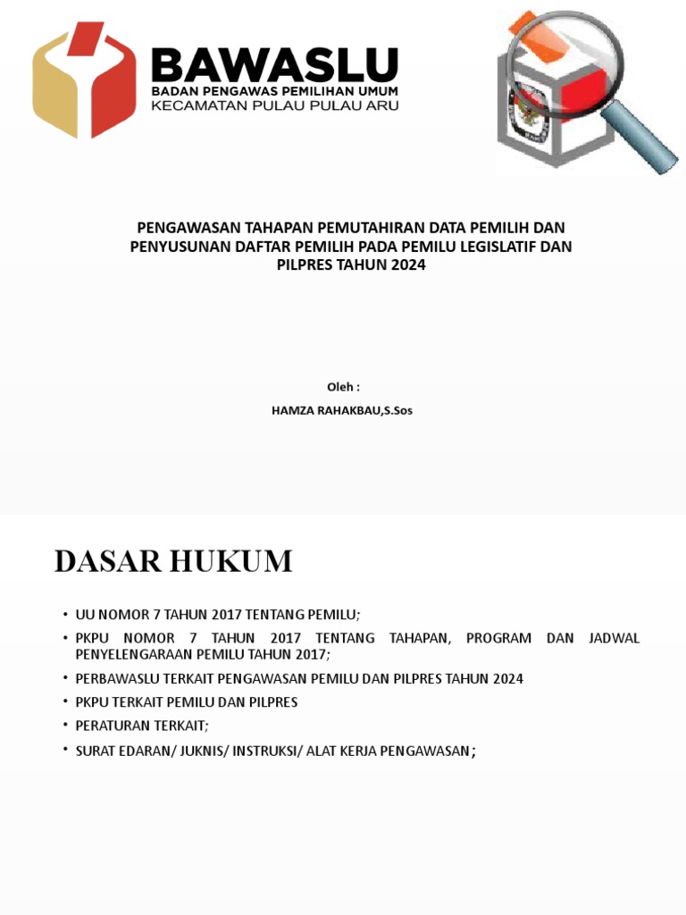 Ppa Pengawasan Tahapan Pemutakhiran Data Dan Daftar Pemilih | PDF | Pengelolaan Keuangan & Uang