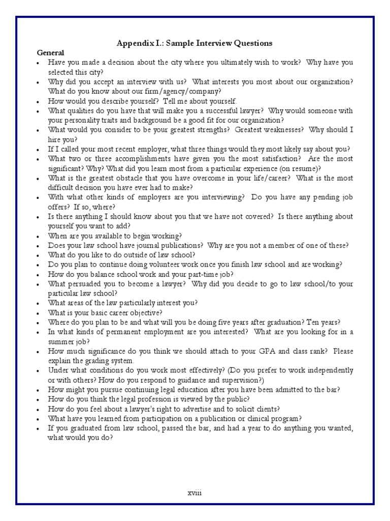 64 - 19sample Interview Questions | PDF | Law Clerk | Justice