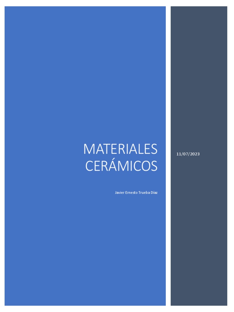 Materiales Cerámicos: Tipos y Propiedades | PDF | Cerámica | Ingeniería ...