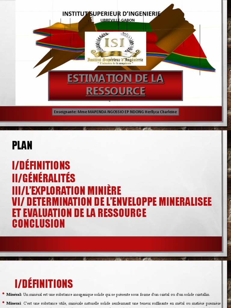 Cours Estimation Des Ressource | PDF | Imagerie satellite | Exploitation minière