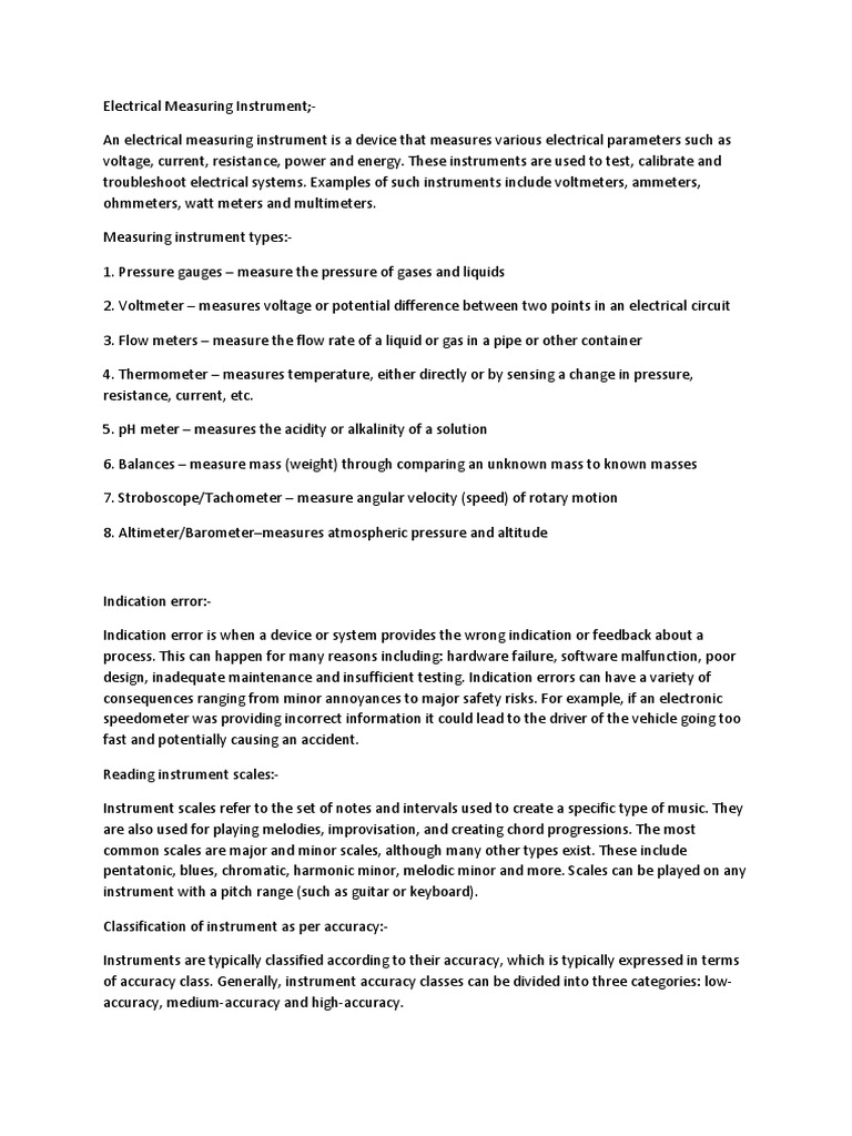 10 Electricial Instruments Pdf Inductor Electromagnetic Induction