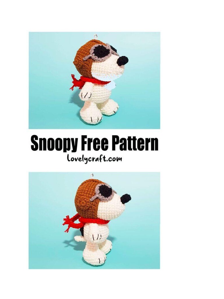 Crochet Snoopy Dog Free PDF Amigurumi Pattern | PDF