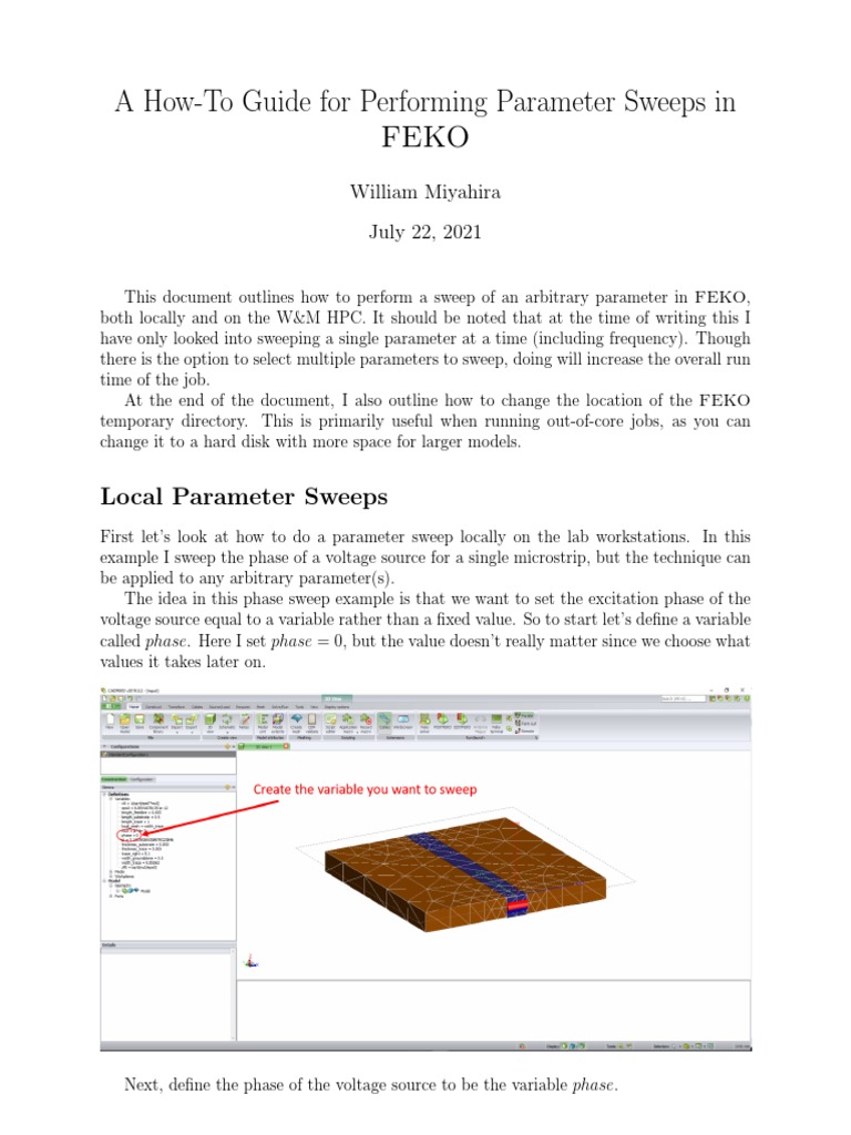 FEKO ParameterSweep Guide | PDF | Computer File | Directory (Computing)