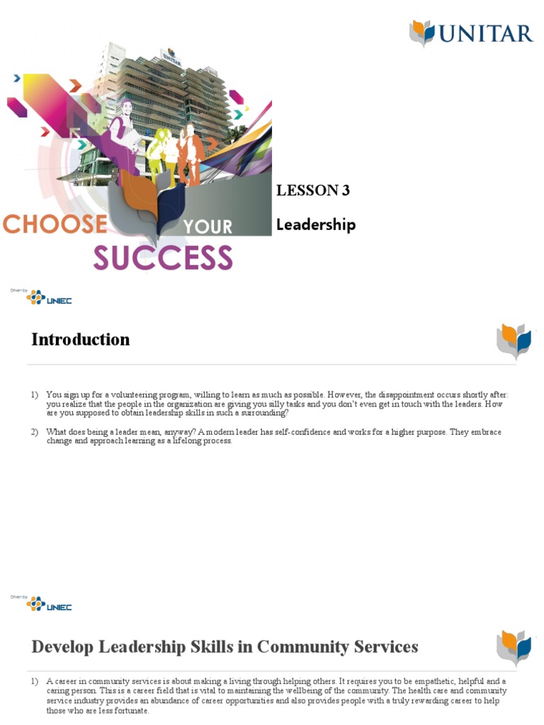 LESSON 3 Leadership | PDF | Leadership | Volunteering