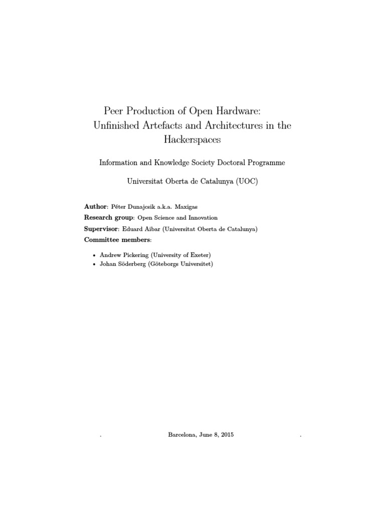 Maxigas Dissertation | PDF | Open Source | Theory