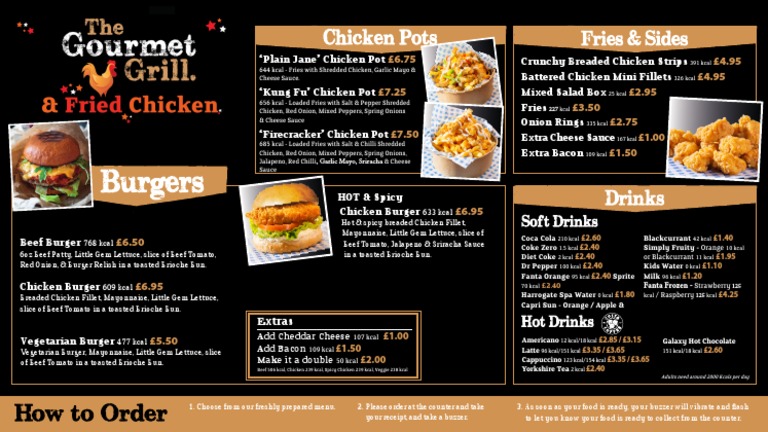 Gourmet Grill Menu | PDF | Hamburgers | Food Ingredients