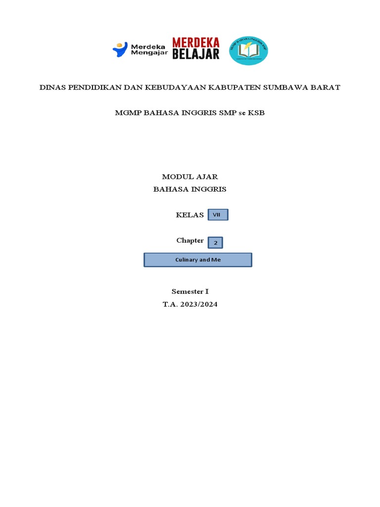 Modul Ajar Chapter 2-Kelas 7 Chap 2 | PDF
