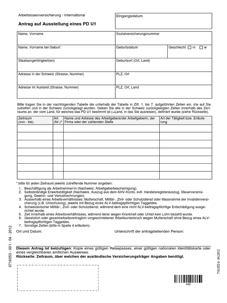 716-053 D-Antrag Auf Ausstellen Eines PD U1-Ausfuellbar2 | PDF