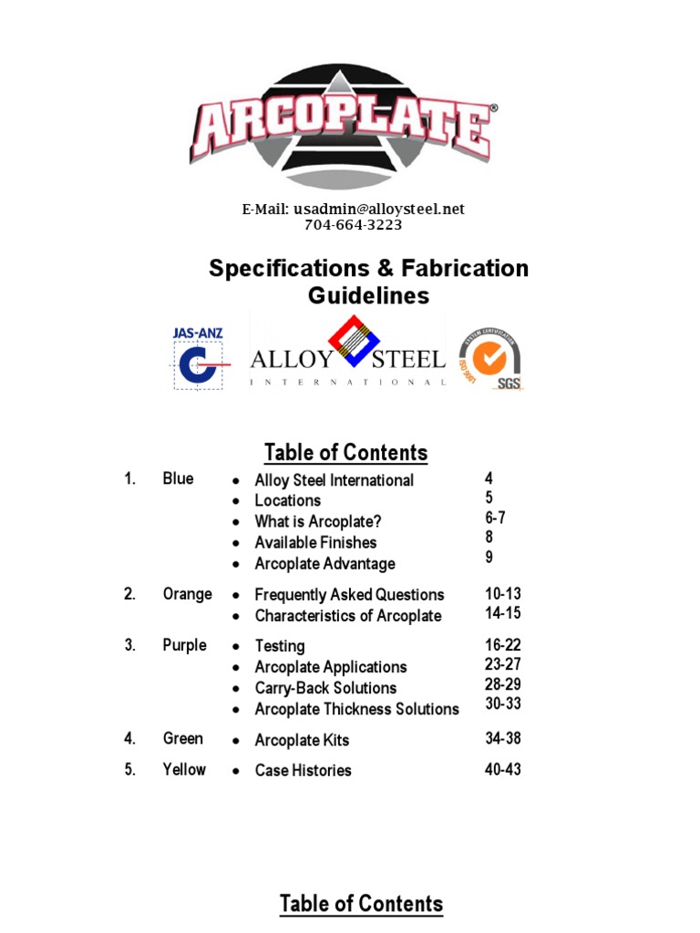 Arcoplate Brouchure | PDF | Welding | Construction