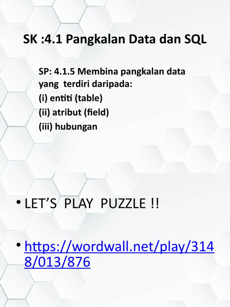 Membina Jadual Dalam Pangkalan Data | PDF