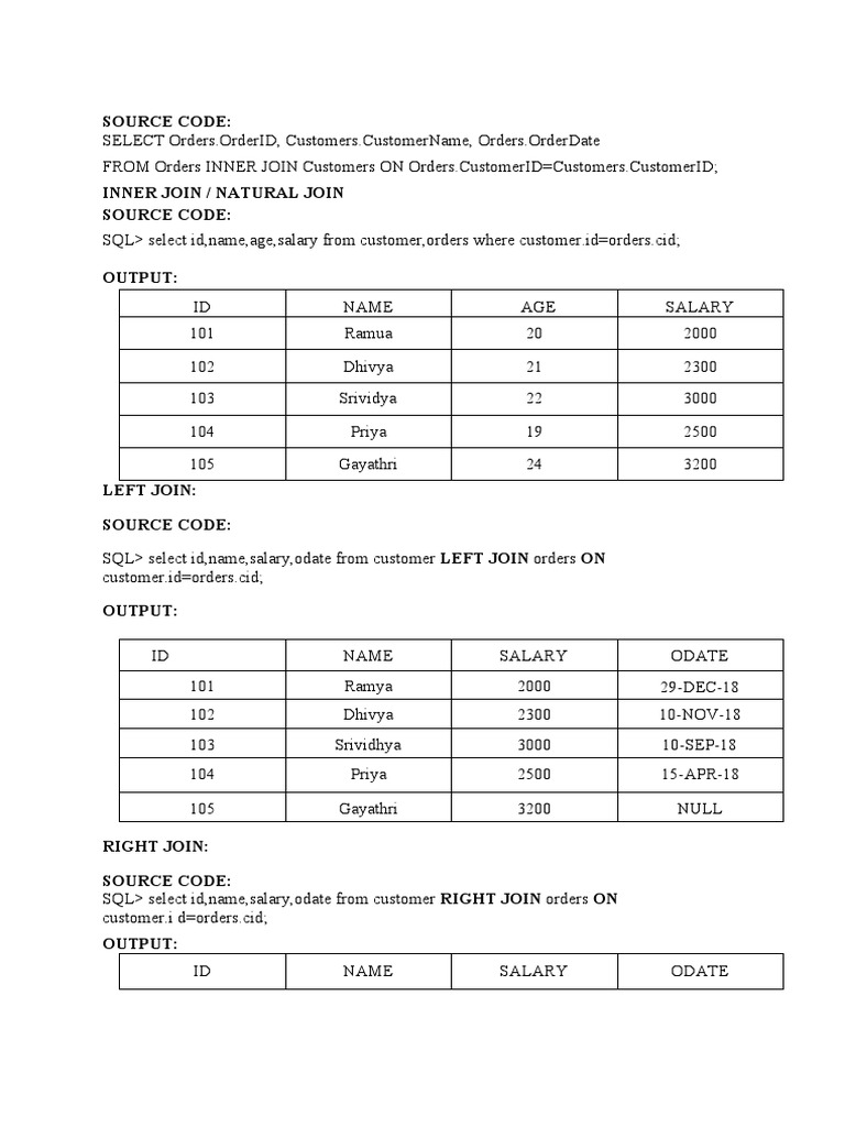 DBMS Lab Programs (Print) | PDF