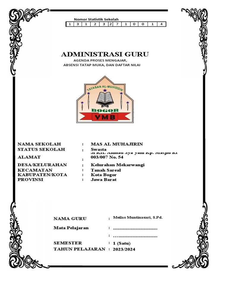 Cover Administrasi Guru MA 2023 | PDF