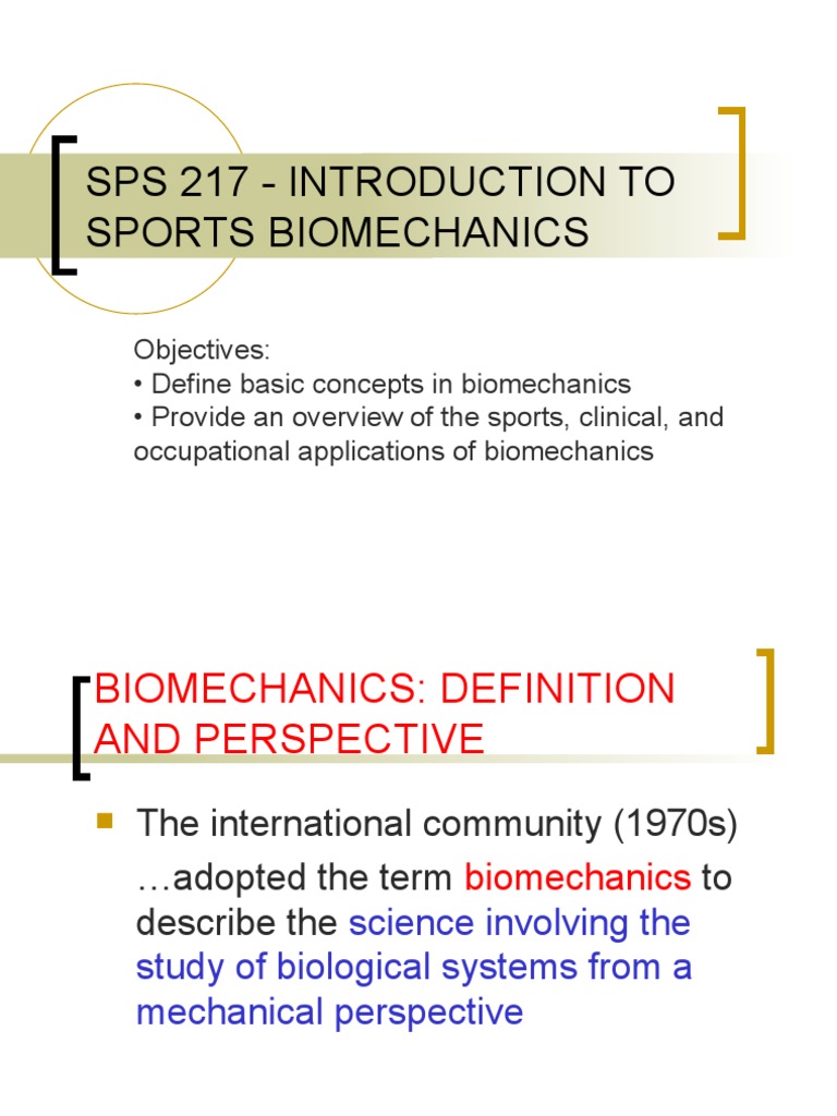1 Introduction To Sports Biomechanics | PDF | Biomechanics | Force