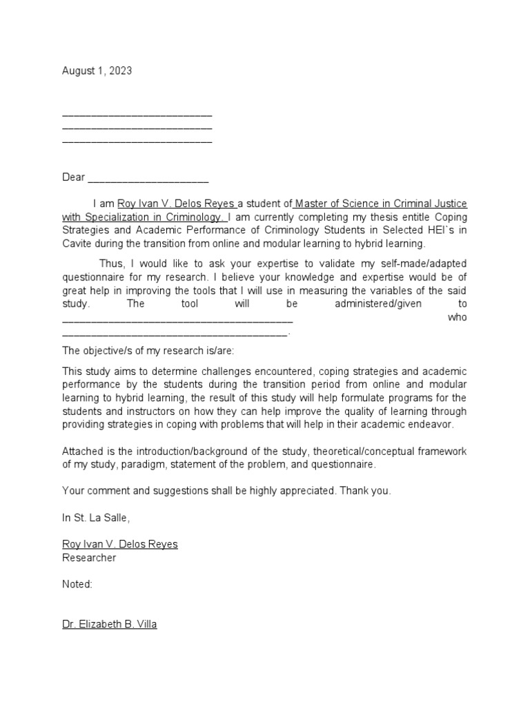 Letter To Instrument Validator | PDF