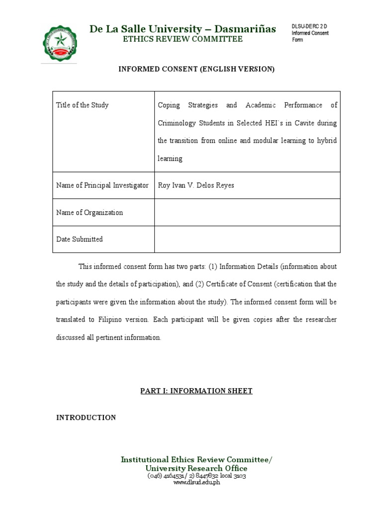 Ethics-Review-Informed-Consent-Form-English-2 - DELOS REYES | PDF ...