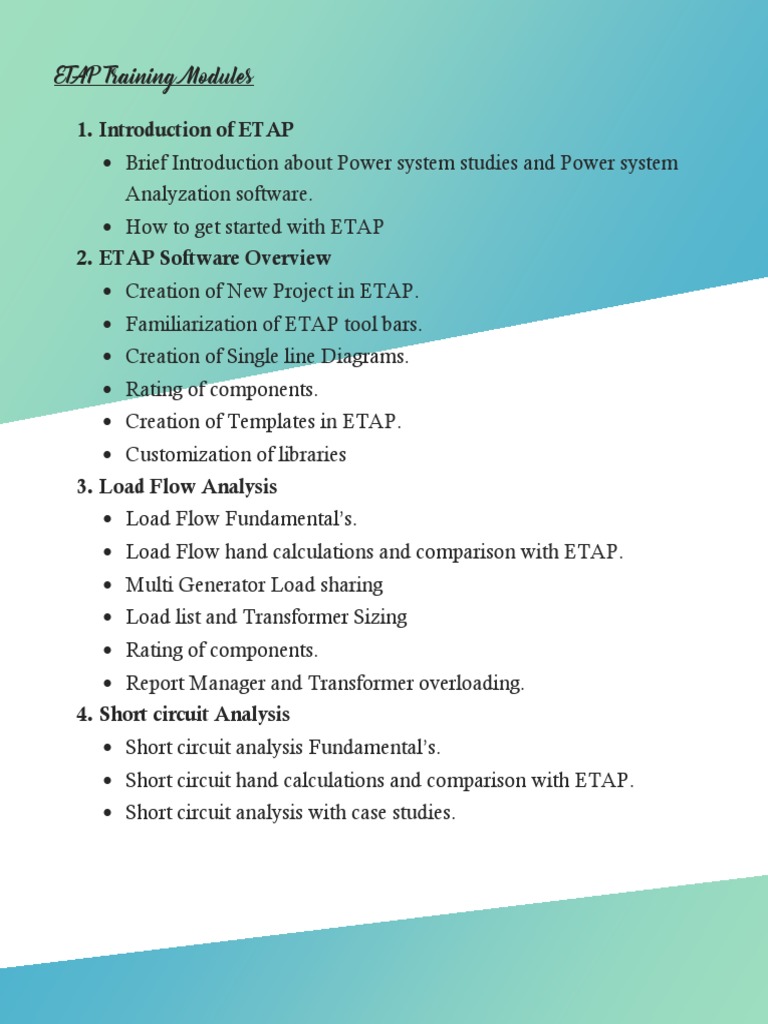 ETAP Training Modules | PDF