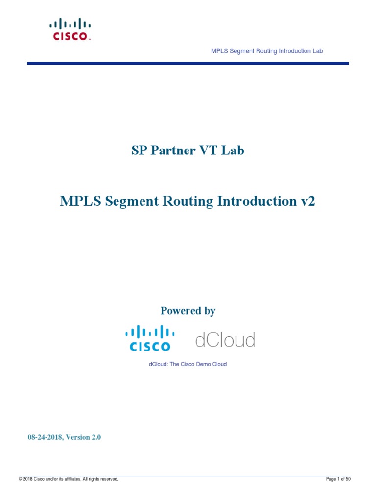 Cisco Mpls Segment Routing Introduction V2 1 Pdf Networking Multiprotocol Label Switching