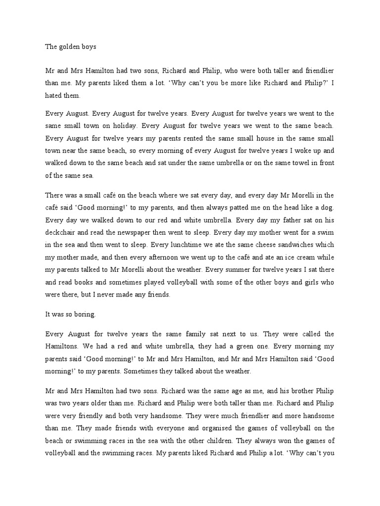 The Golden Boys | PDF | Adverb