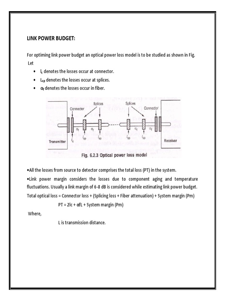 Link Power Budget:: C SP F | PDF | Wavelength Division Multiplexing ...