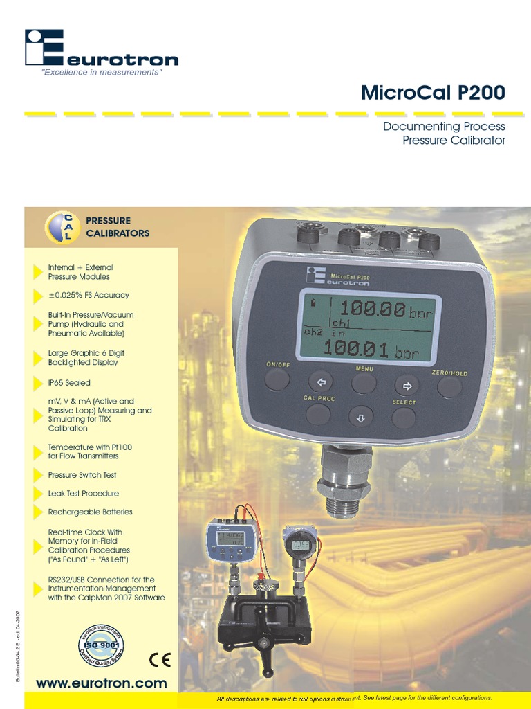 MicroCal P200 | PDF | Calibration | Instrumentation