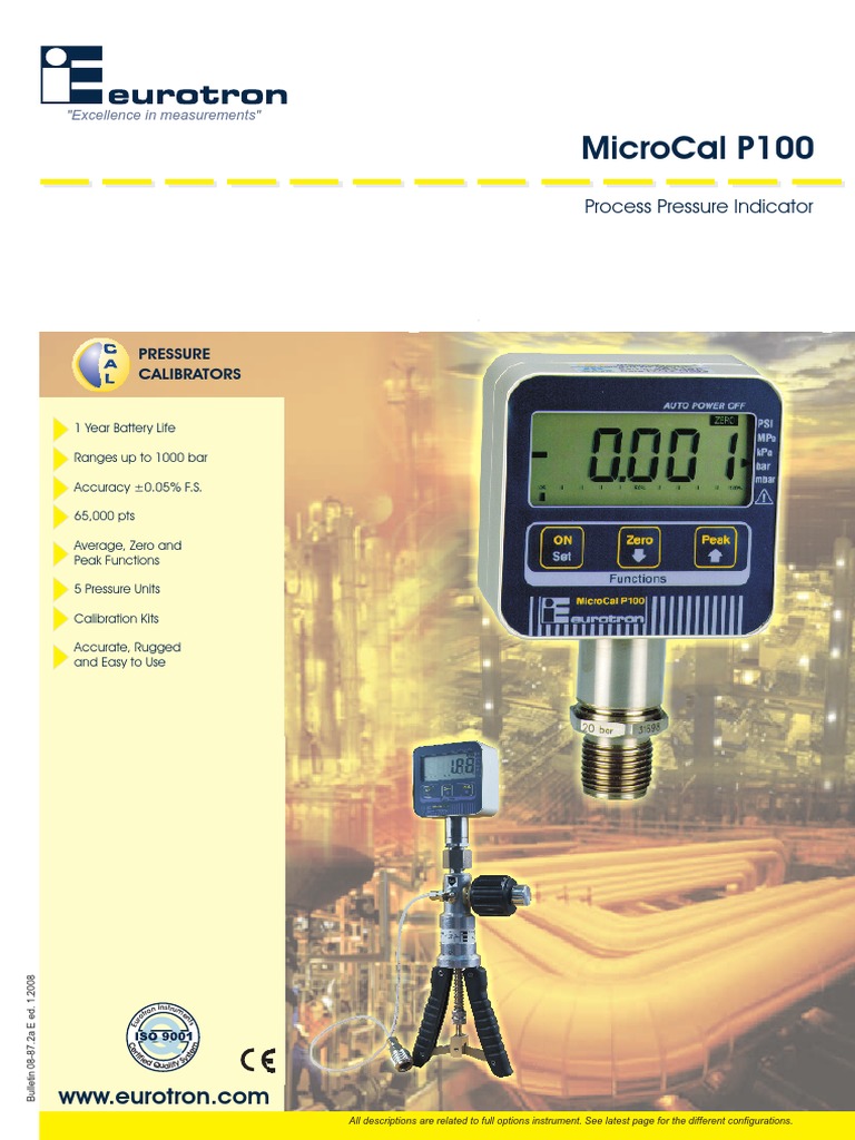 MicroCal P100 | PDF | Pressure Measurement | Pump