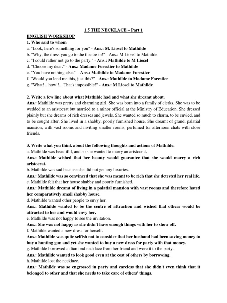 1.5 Necklace Part 1 2023 English | PDF | Adjective | Noun