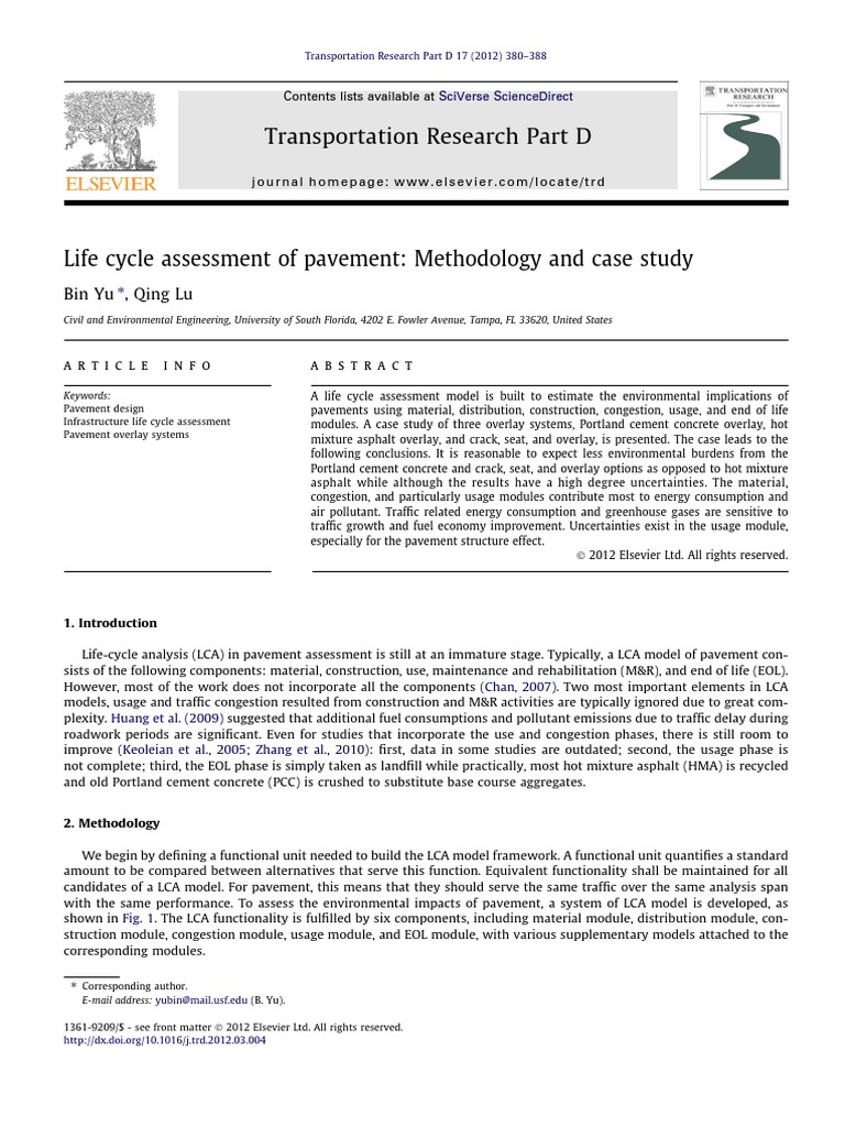 LCA Methodology and Case Study | PDF